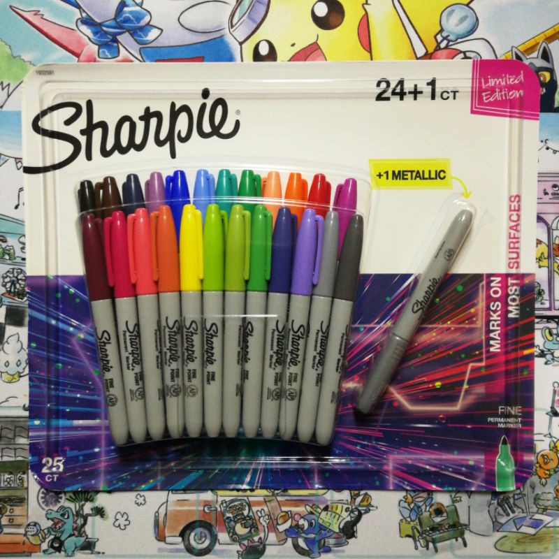 Sharpie 24+1 Fine Permanent Color Markers Set (Color Burst Set ...