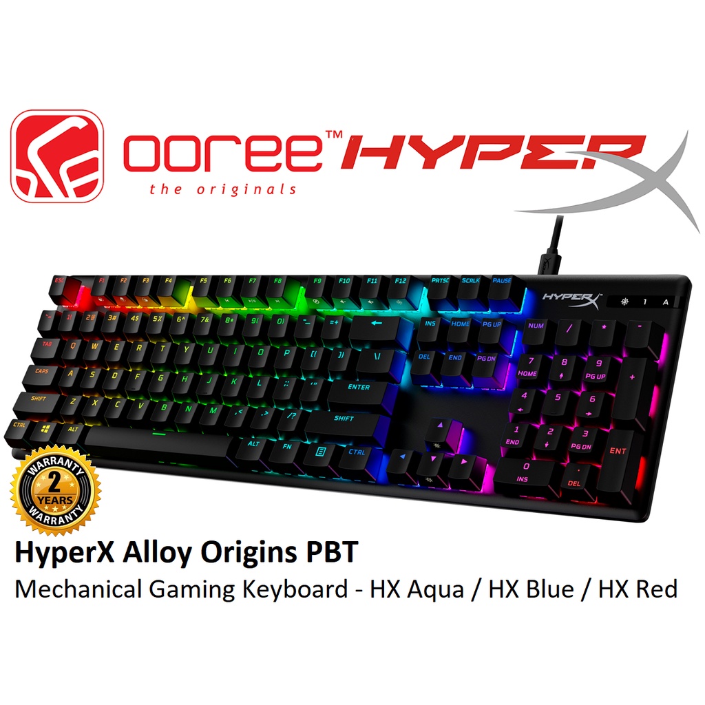 HYPER-X HYPERX ALLOY ORIGINS PBT WIRED MECHANICAL GAMING KEYBOARD - HX ...