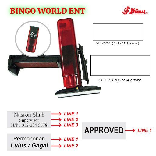 Custom Made Rubber Stamp Shiny Self-Inking Handy Stamp S722/S723 ...