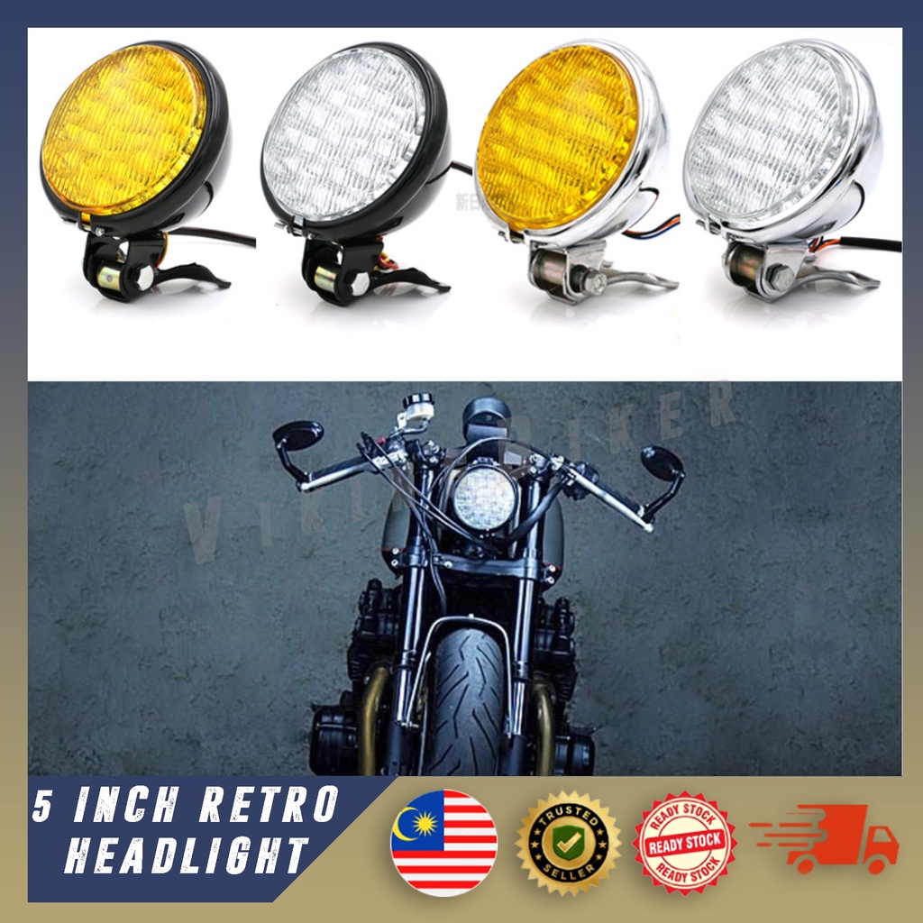 (⚡⚡READY STOCK⚡⚡)HEADLIGHT RETRO 5" HEADLAMP CUSTOM MOTORCYCLE ...