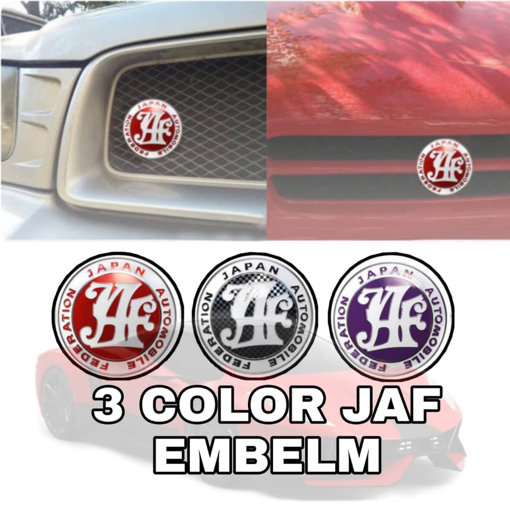 Universal Blue/Black/Red JAF Japan Automobile Federation Front Grill ...