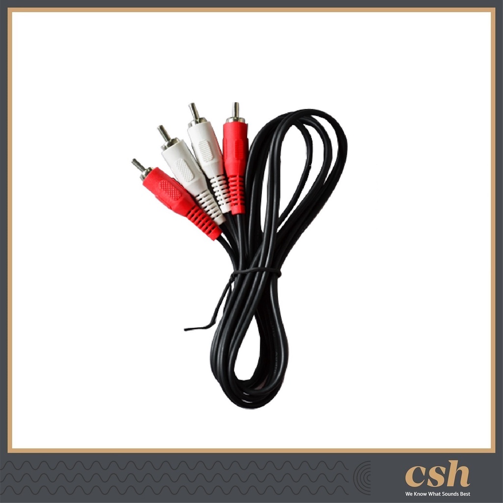2 RCA to 2 RCA AV Audio Cable Male to Male 1.5 meter / 3 meter | Shopee ...