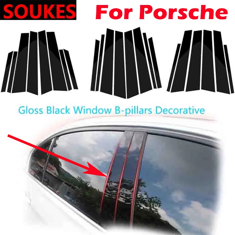 Mirror Gloss Black Car Window B + C Pillars For Porsche Cayenne 911 997 ...