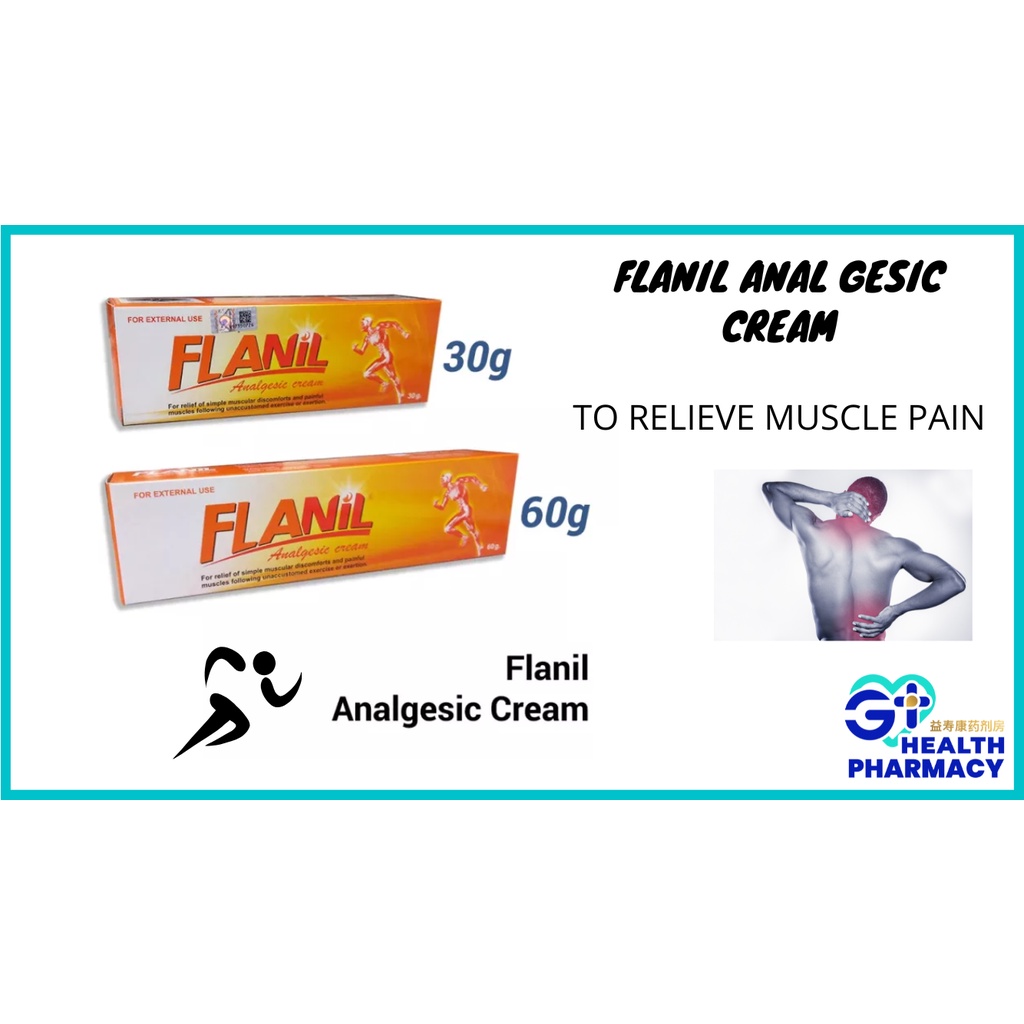 Flanil Cream 30g / 60g (Cream panas, analgesic, pain relief) | Shopee ...