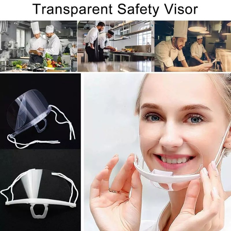 TRANSPARENT MOUTH SHIELD VISOR TRANSPARENT FACE SHIELD KITCHEN WEAR ...