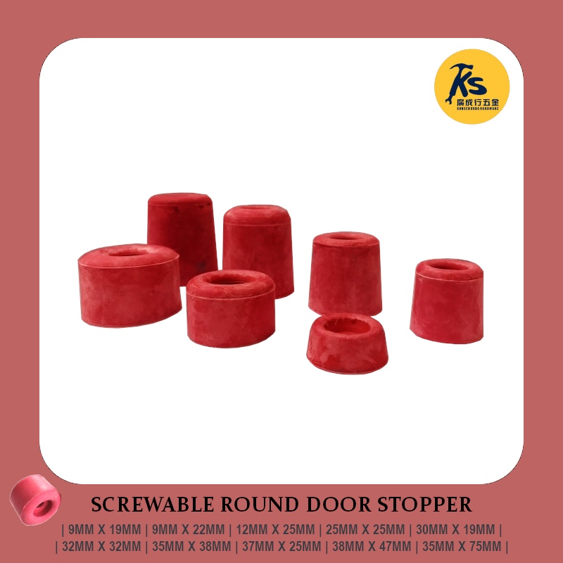 Screwable Round Door Stopper ( RED ) | Shopee Malaysia