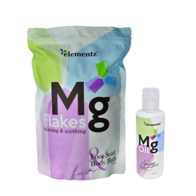 Combo Elementz Magnesium | Mg Flakes 1kg & Mg Oil 100ML | Shopee Malaysia