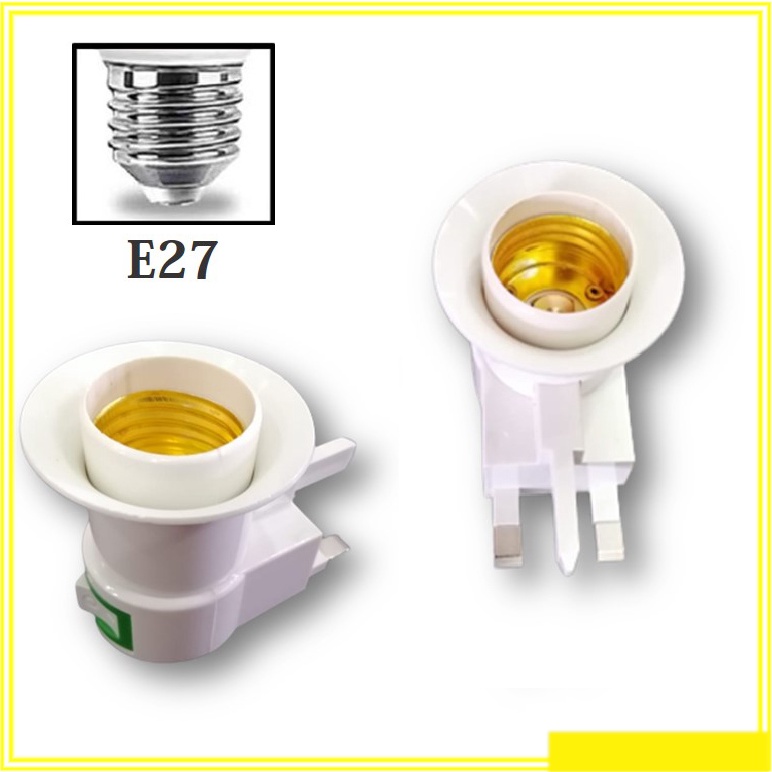 3 pin plug with e27 lamp holder e27 base wall screw light bulb night ...