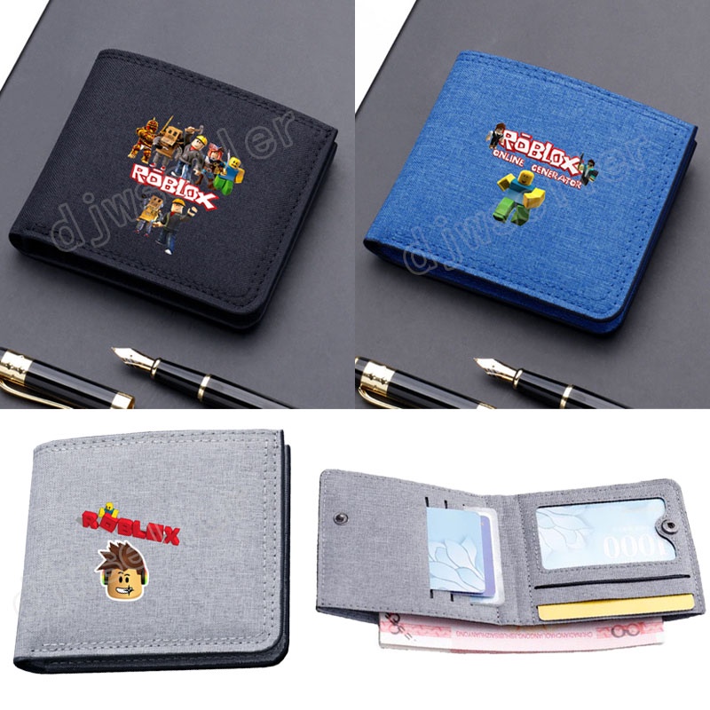 Roblox Printed Bifold Wallet Boy Canvas Coin Purse Short Teenager Bank ...