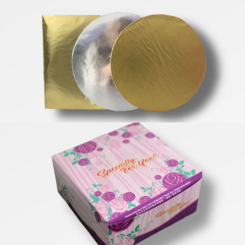 Cake box colour Cake board Kotak kek 6"*6"*3" Papan kek 6" Packaging ...