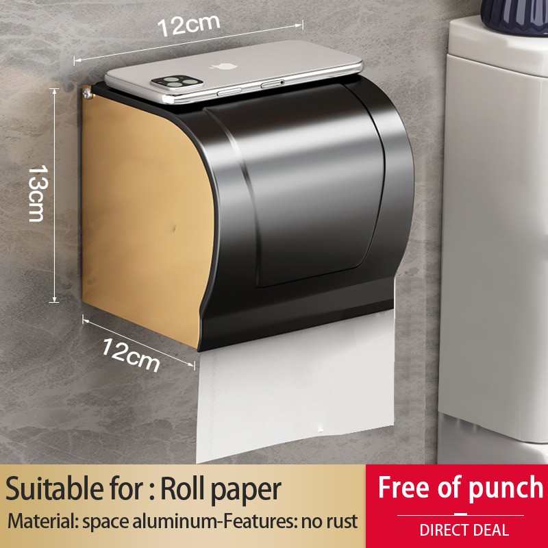YUN JIE YA Non Perforated Waterproof Tissue Paper Roll Holder Wall ...