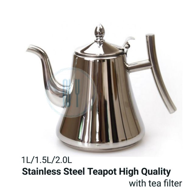 Stainless Steel Teapot Jug Mini Kettle Kopi Tea With Strainer Water ...