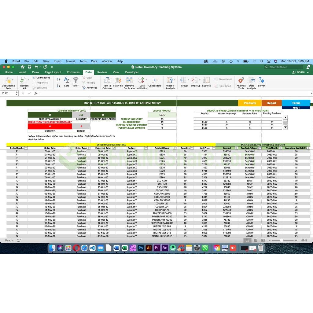Retail Inventory Tracking System for Excel | Shopee Malaysia