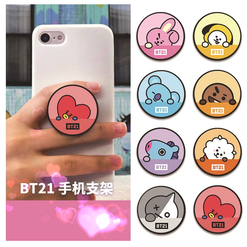 Ready Stock K-POP BTS BT21 Mobile Phone Bracket Finger Ring Stand Grip Holder | Shopee Malaysia