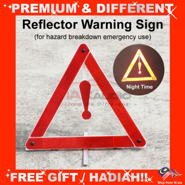 Car Hazard Breakdown Emergency Foldable Triangle Road Safety Red ...