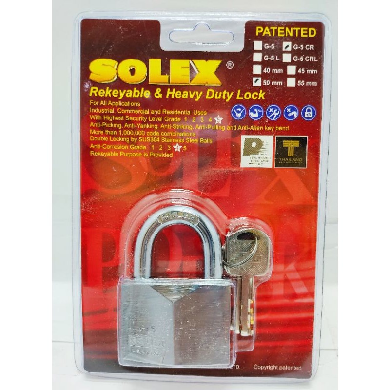 [READY STOCK] 100% Original SOLEX PADLOCK - G5 Pad Lock | Shopee Malaysia
