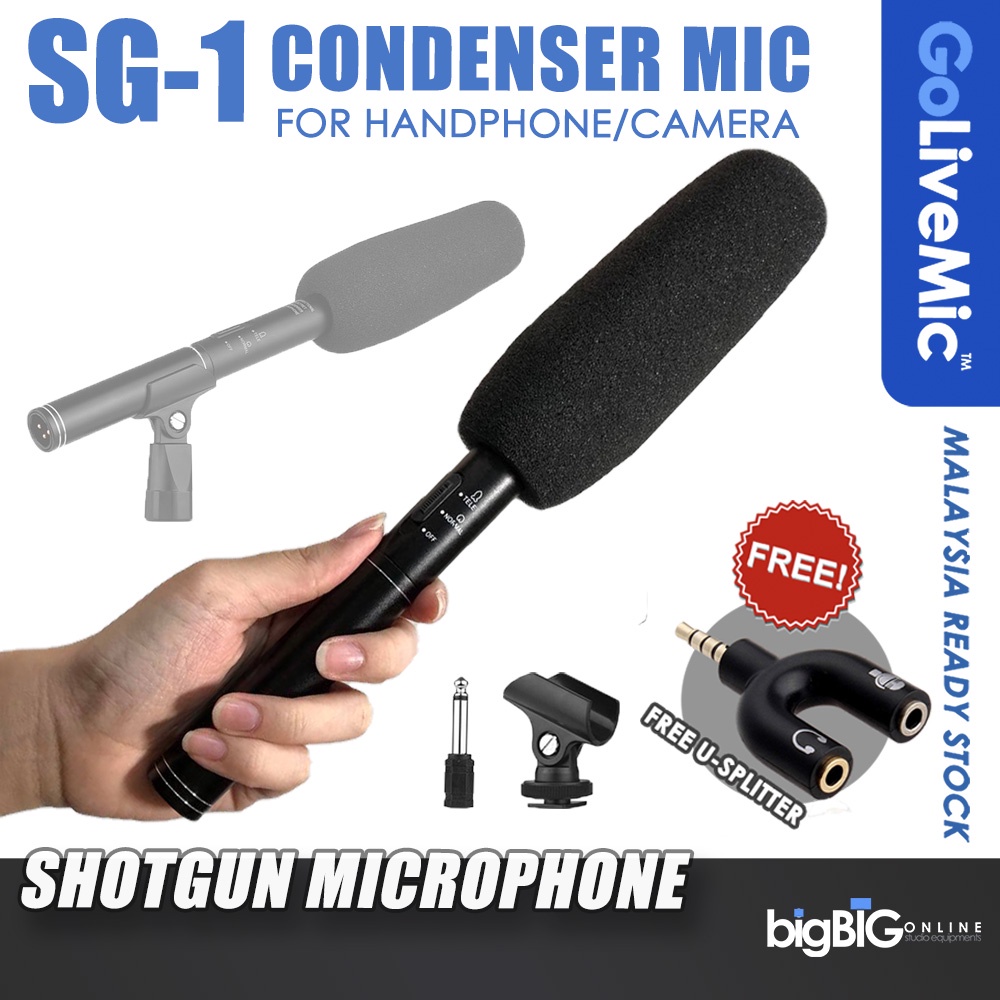 GoLiveMic SG-1 Condenser Shotgun Microphone untuk interview, live ...