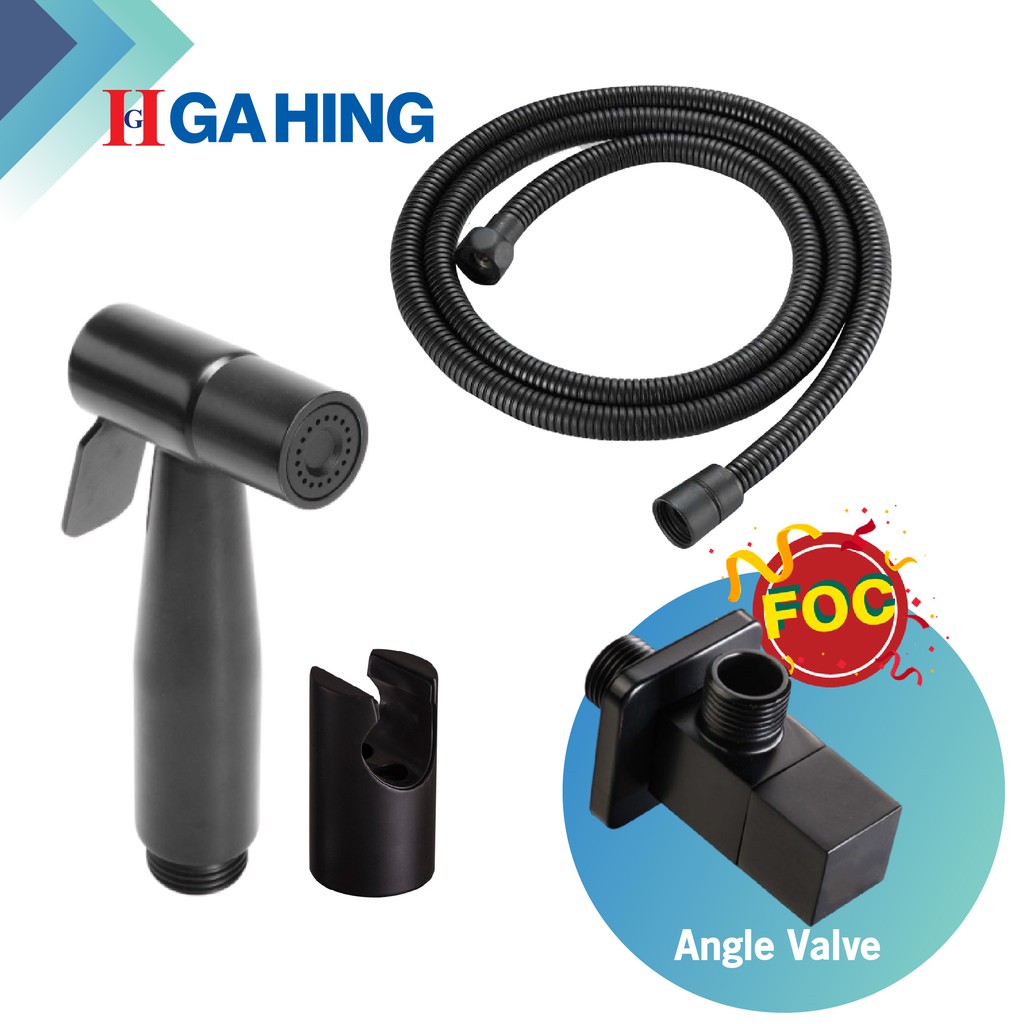 Black Colour Stainless Steel Hand Bidet Set With Angle Valve/Pili Air ...