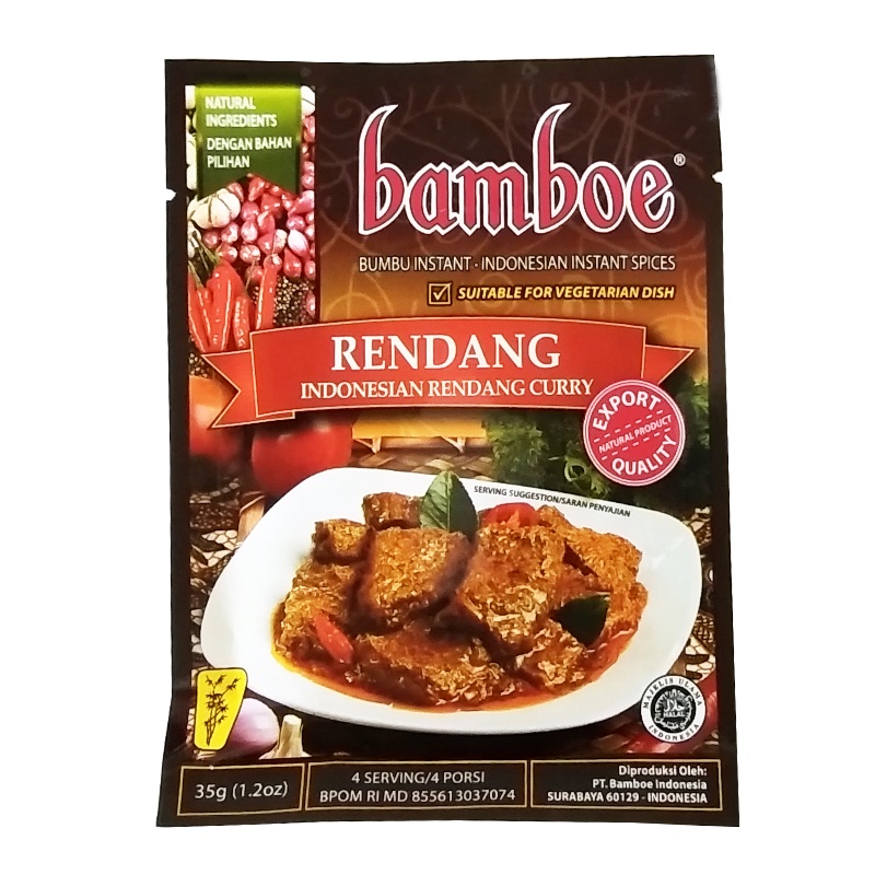BAMBOE RENDANG 35g Ready-to-cook Instant Spicies Authentic Indonesian ...