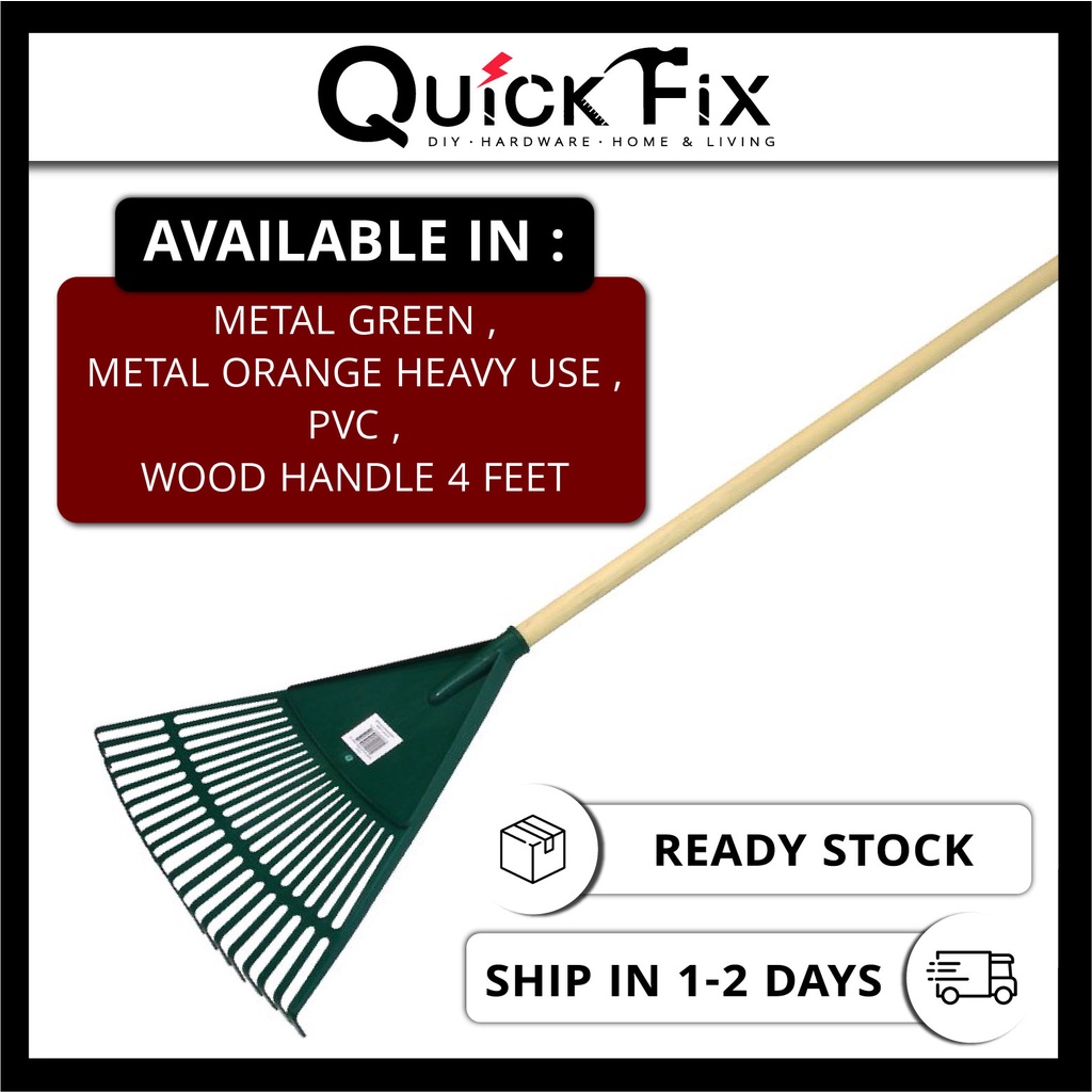 QuickFix Garden Rake Head Only Steel Metal Besi & PVC Light & Heavy ...