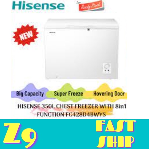 HISENSE 350L Chest Freezer FC428D4BWY 8 In 1 Function (Penyejuk Beku ...