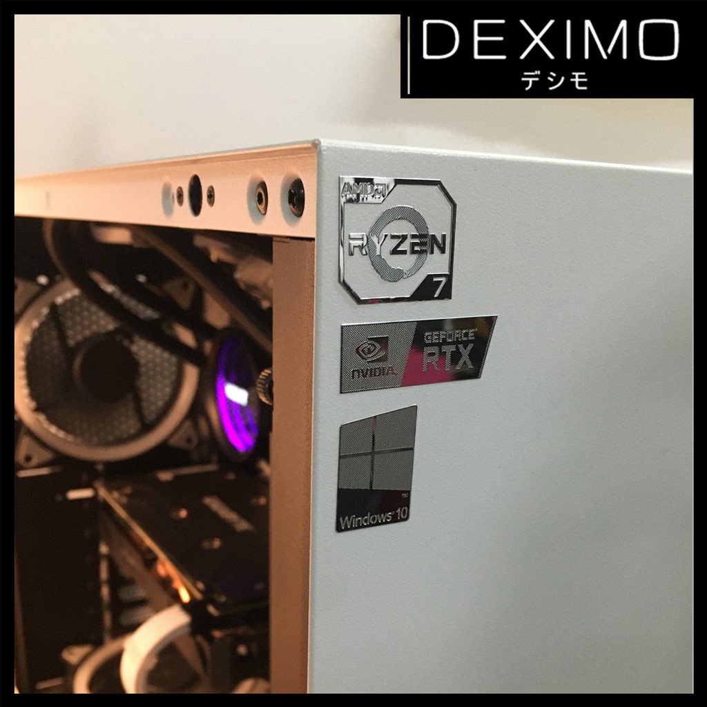 PC Specs Sticker Showcase [ Aluminium | Color ] Intel Ryzen RTX AMD ...