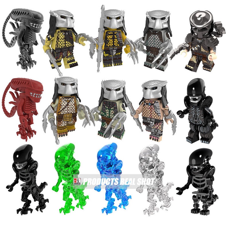 Toys Gifts Minifigures Alien Transparent Predator Skeleton Alien Mini ...