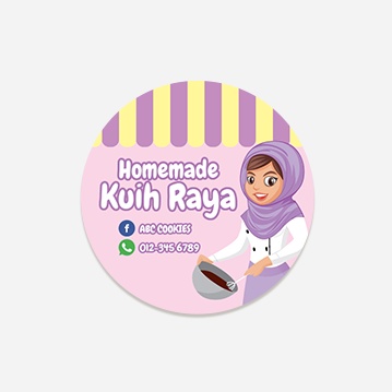 STICKER KUIH RAYA, STICKER GIFT RAYA, STICKER DOORGIFT RAYA, SELAMAT ...