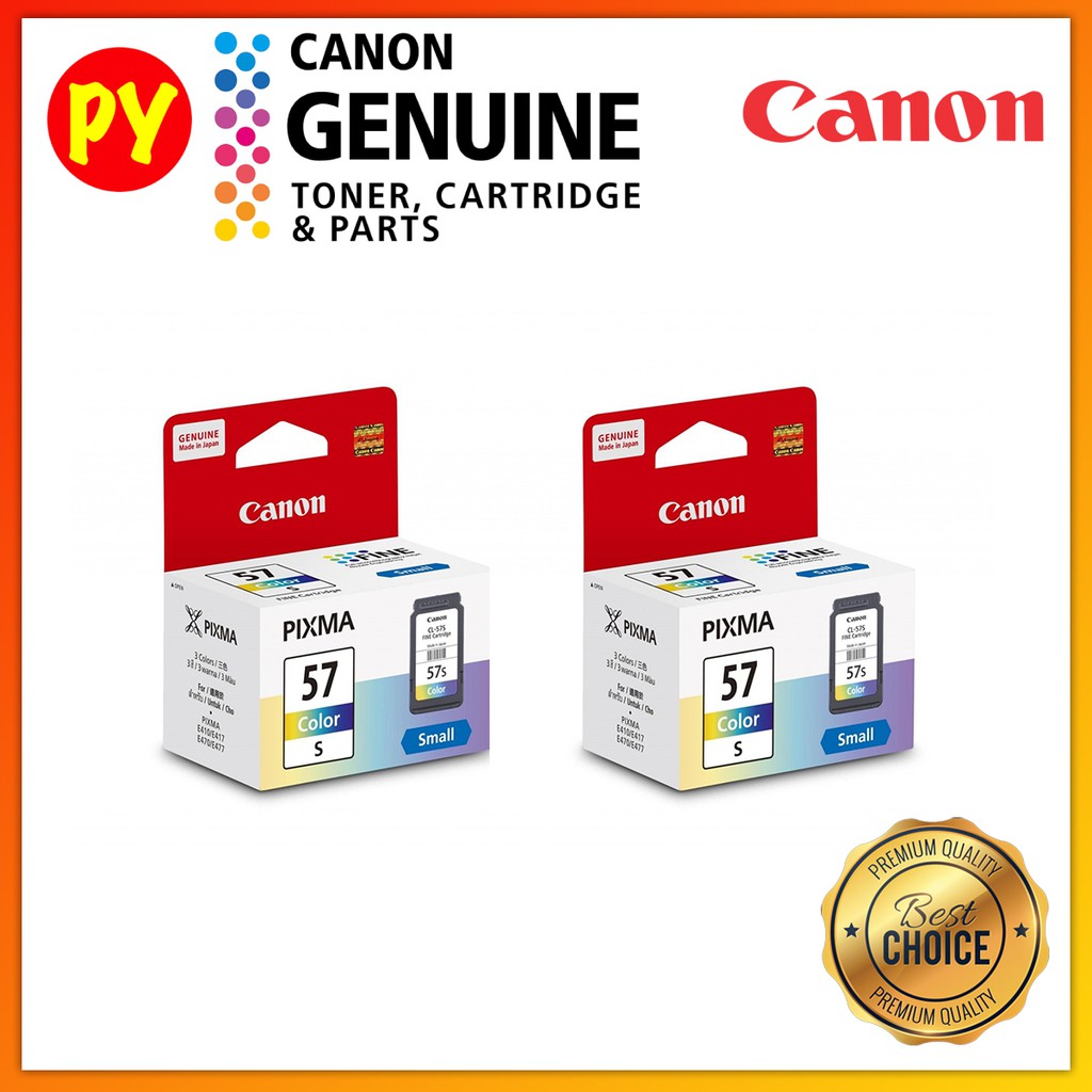 Canon CL-57s x 2 Pack Color Original Ink Cartridge (Small) CL57s CL57S ...