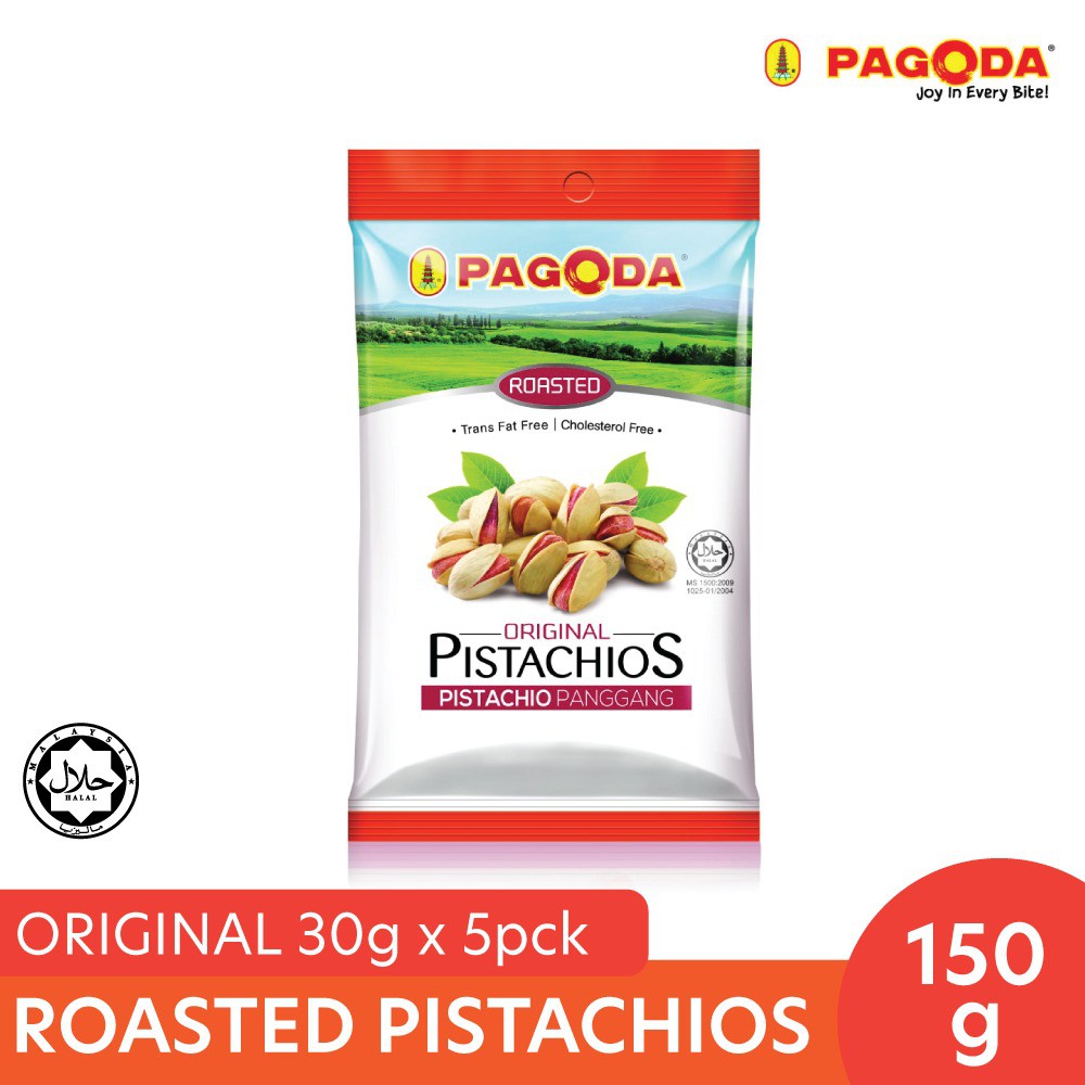Pagoda Roasted Original Pistachios (150g) 5-Pack Kacang Pistachio ...
