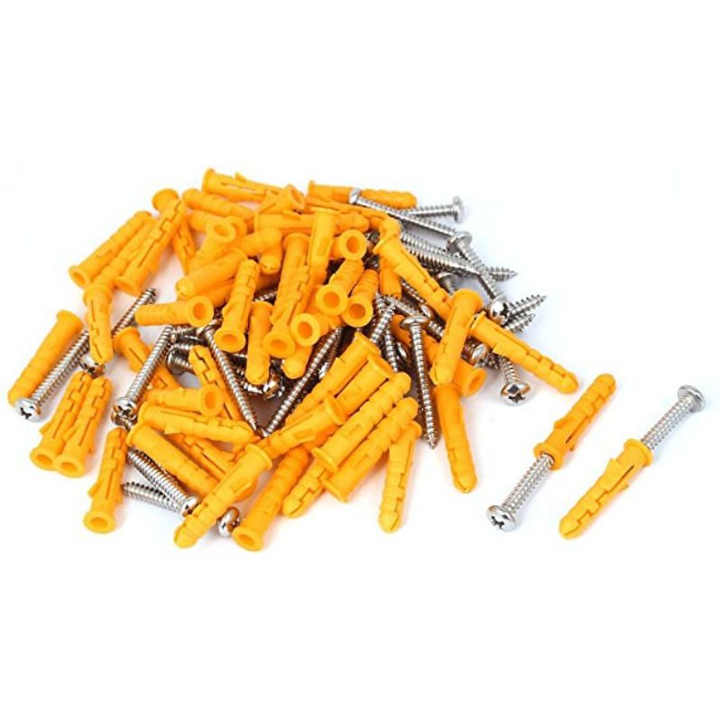 PVC Set Wall Plug Screw High Quality Skru Dinding 6mm / 8mm | Shopee ...