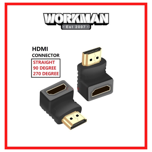 HDMI L shaped Connector Cable Male to Female Converter Adapter Straight ...