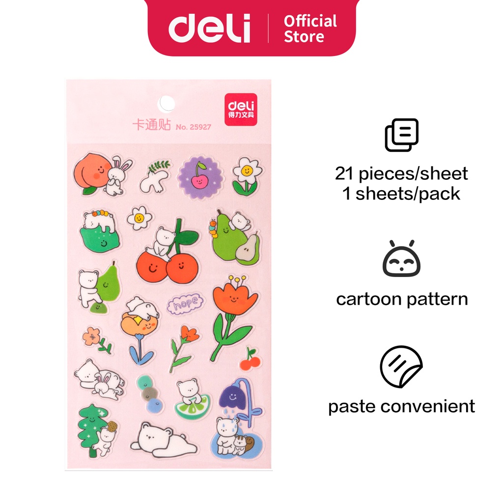 Deli Sticky Notes Sticker Carton Pattern Cute Design Multi-scene Use ...
