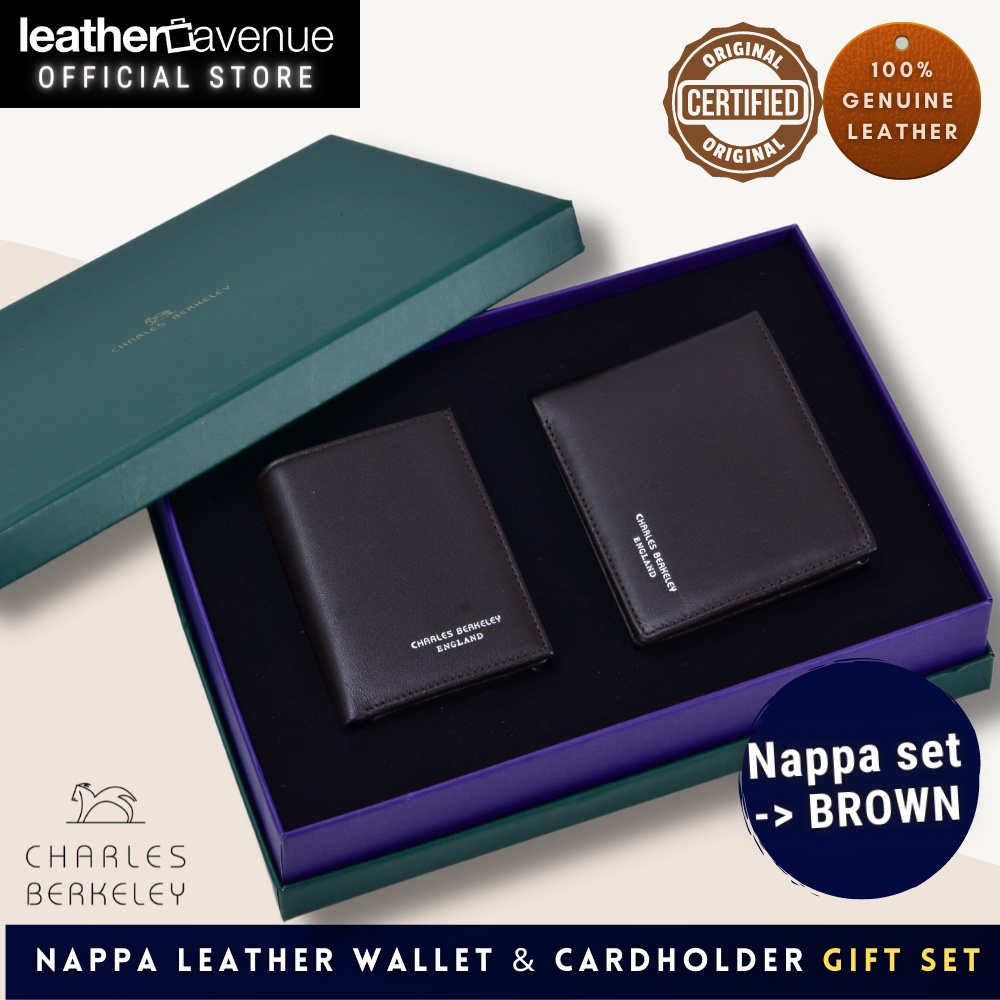 Charles Berkeley Nappa Leather Bifold Wallet & Cardholder Combo Gift ...