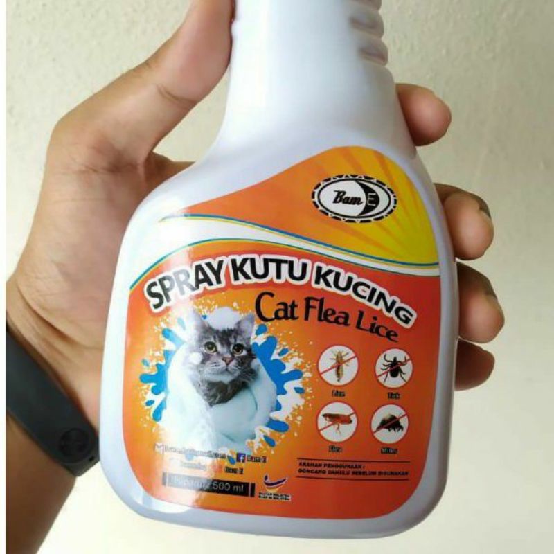🔥 SPRAY KUTU KUCING CAT FLEA LICE ORGANIK BAM E REPELLENT 500ML ...