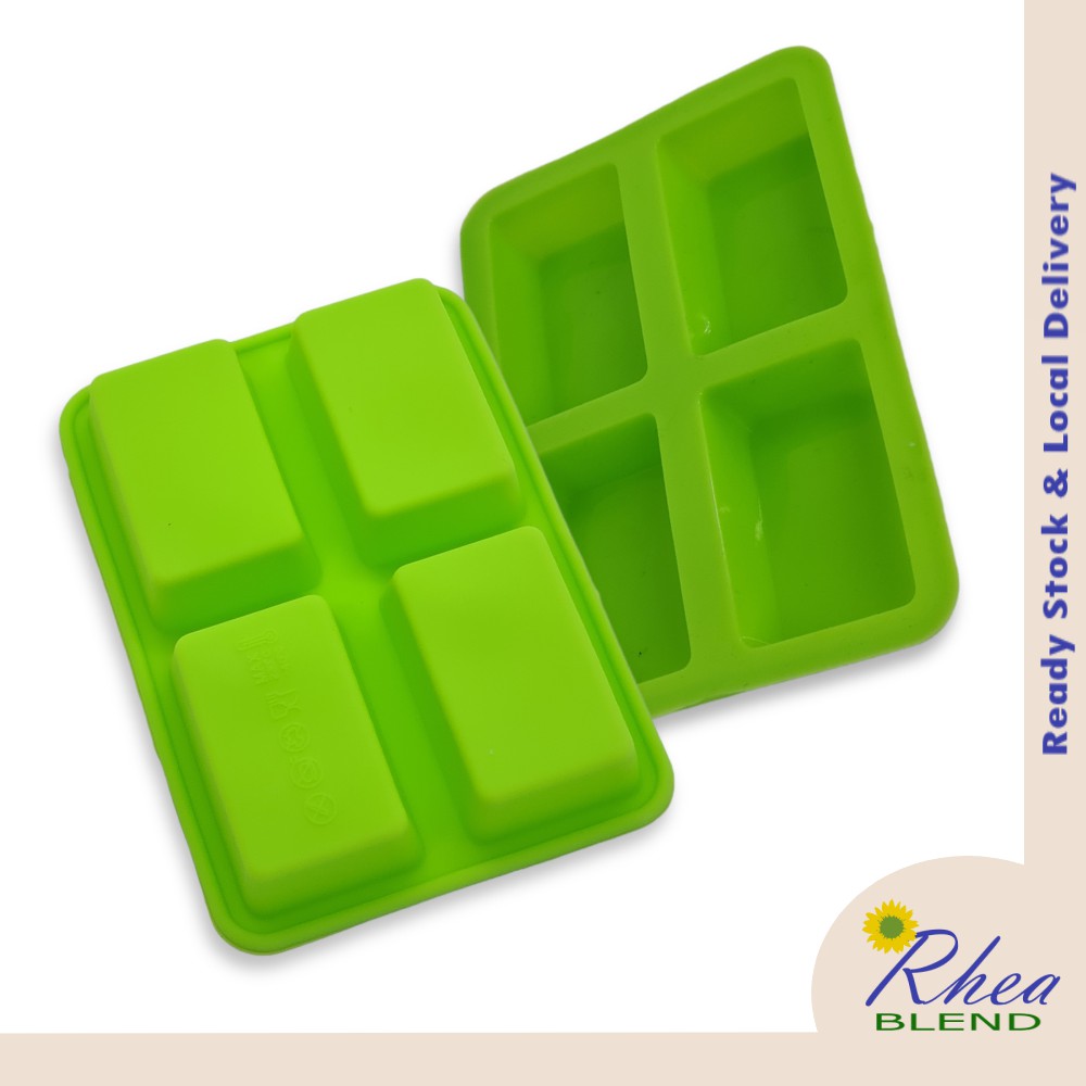 Rectangle 4 Cavity Mini Silicone Mould 25g Handmade Soap Bar Mini Cake ...