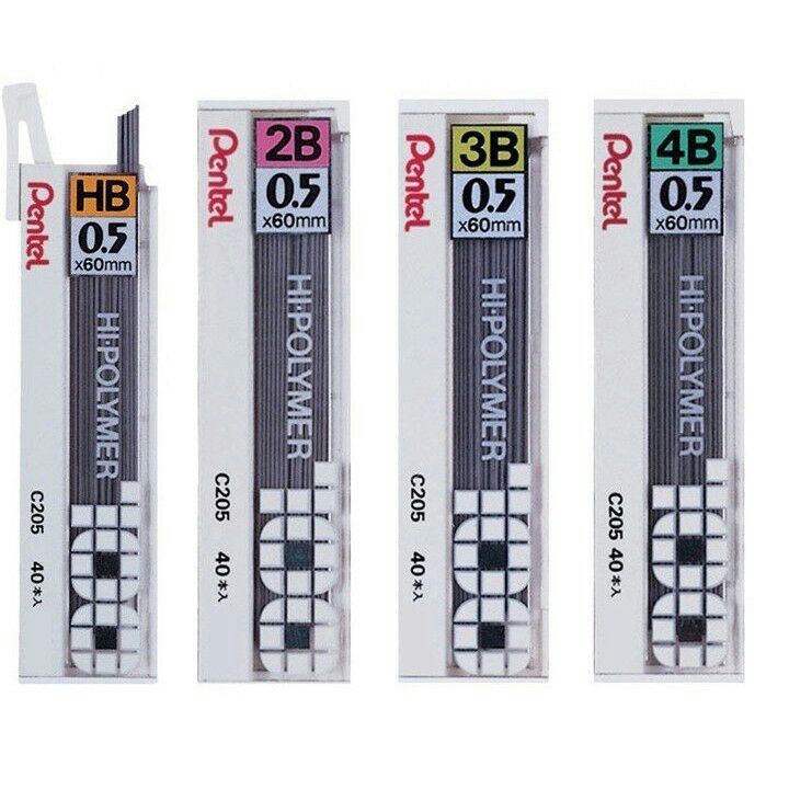 Pentel C205 0.5 Mechanical Pencil Lead [HB B 2B 3B 4B] Automatic 0.5mm ...