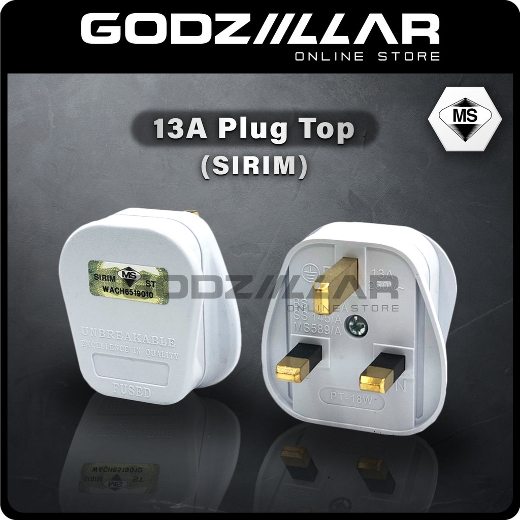 (Sirim) 13A Plug Top UK Plug & 3-Pin Plug Kepala Plug Elektrik | Shopee ...