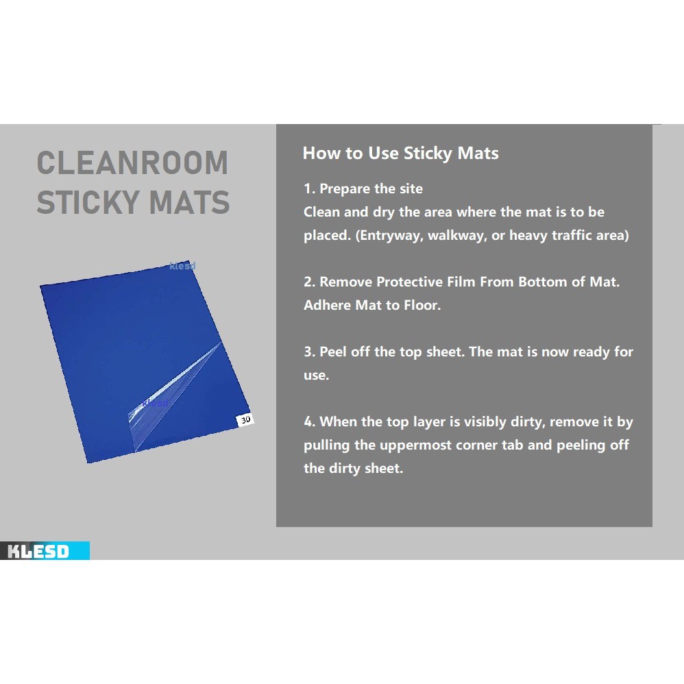 KLESD/ Cleanroom Sticky Mat/ Remove dust, particle & organism on shoe ...