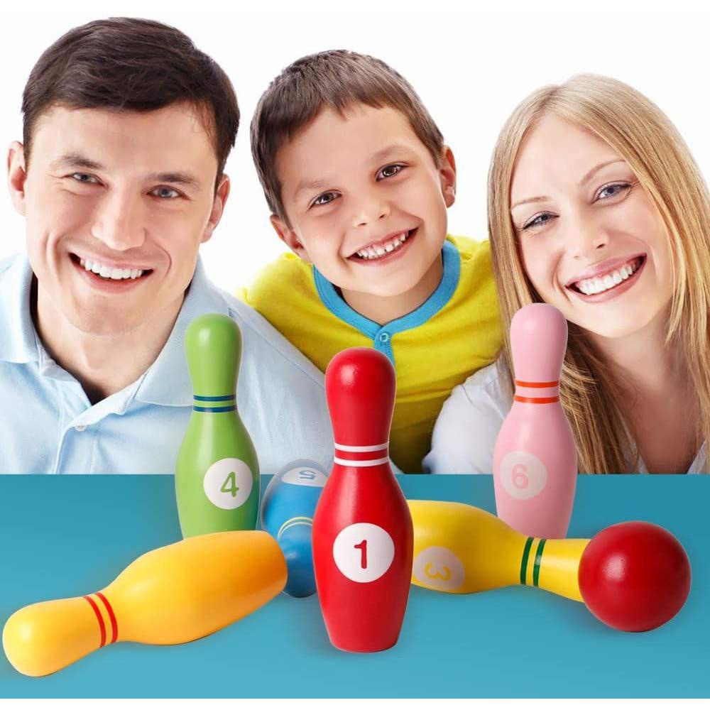 Kids Bowling Games 10-Pin Bowling Toy Set with 2 Balls Indoor & Outdoor ...