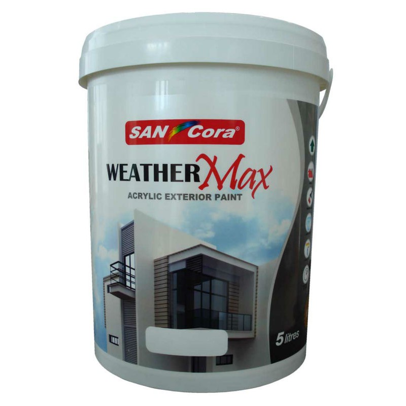 [1/5 Litres]SANCORA WEATHER Max ~ Acrylic Exterior Paint ~ READY STOCK ...