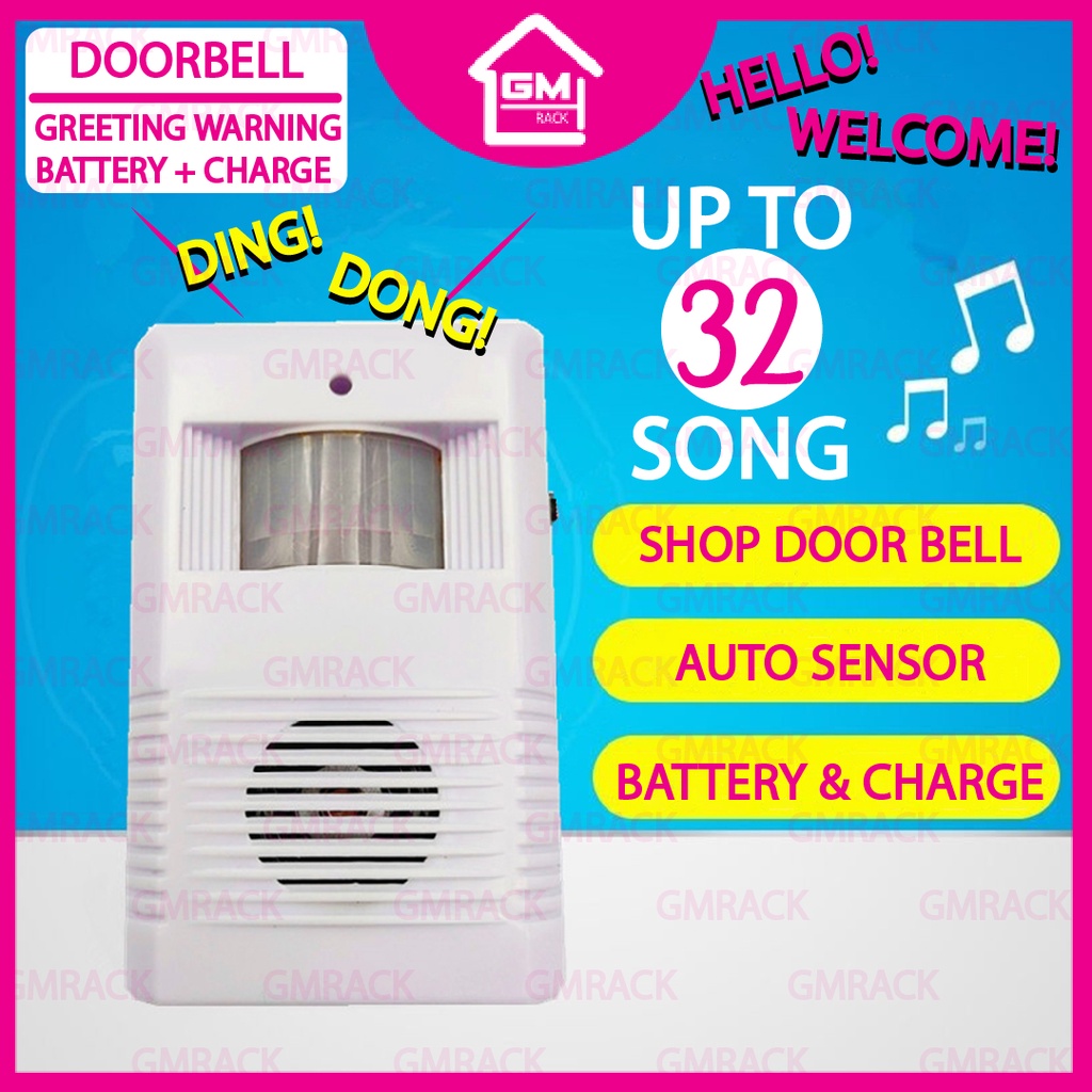 [GMRACK] STRONG SENSOR AUTO DOORBELL UP TO 32 SONG INTELLIGENT GREETING ...