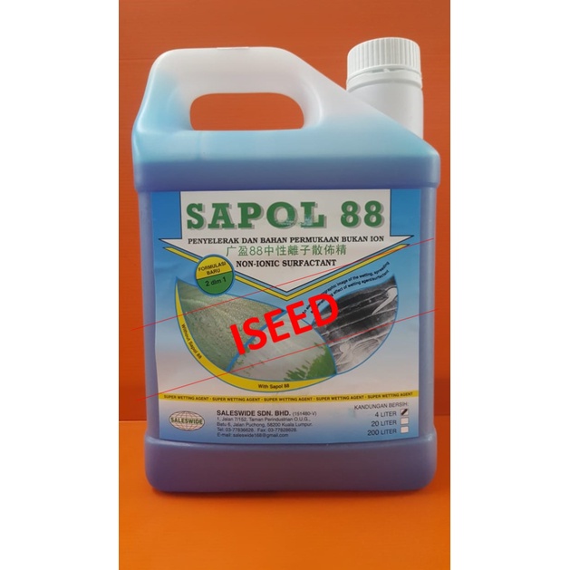 SAPOL 88 4L Non-Ionic Surfactant (Pelekat/Gam untuk Semburan Baja ...