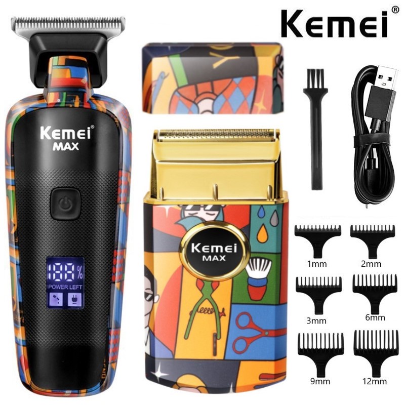 Kemei Hair Clipper Set Strong Shaver Household Hair Trimmer Electric Hair Clipper Printing ...