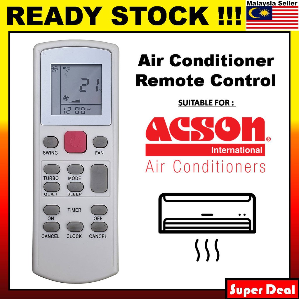 ACSON Air Cond Aircon Aircond Air Conditioner Remote Control ...