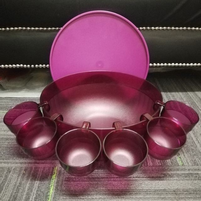 Original Tupperware Punch Bowl set Purple | Shopee Malaysia