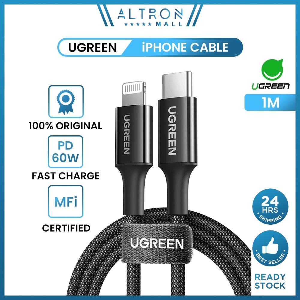 UGREEN PD 60W Light ning Cable USB C To Fruit Cable Fast Charge Quick ...