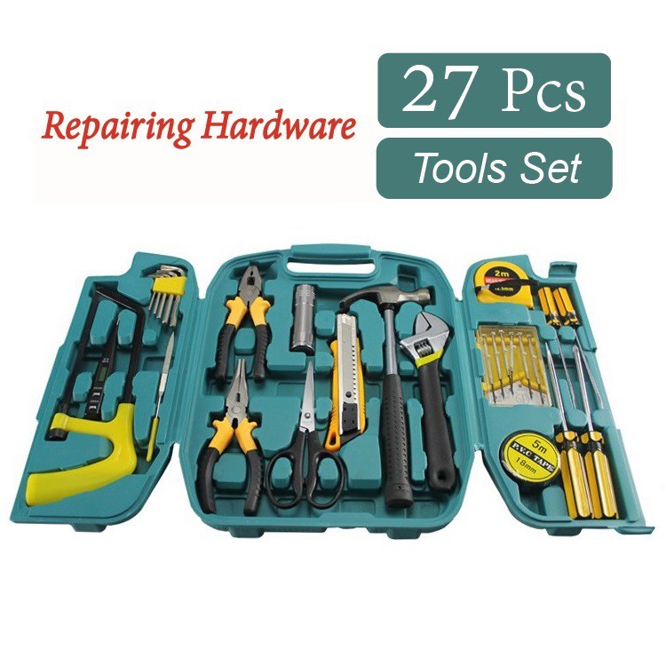 27pcs Hardware Hand Tools Set 27in1 Plier Screwdriver Repairing Tool ...