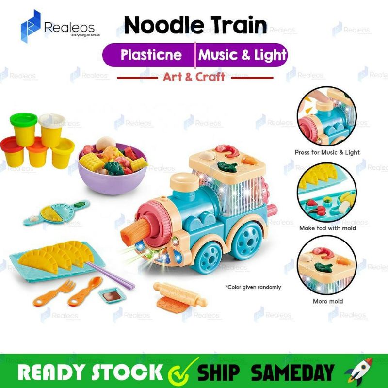 21pcs Kids Train Noodle Maker Playset Play Dough Plasticine Clay ...