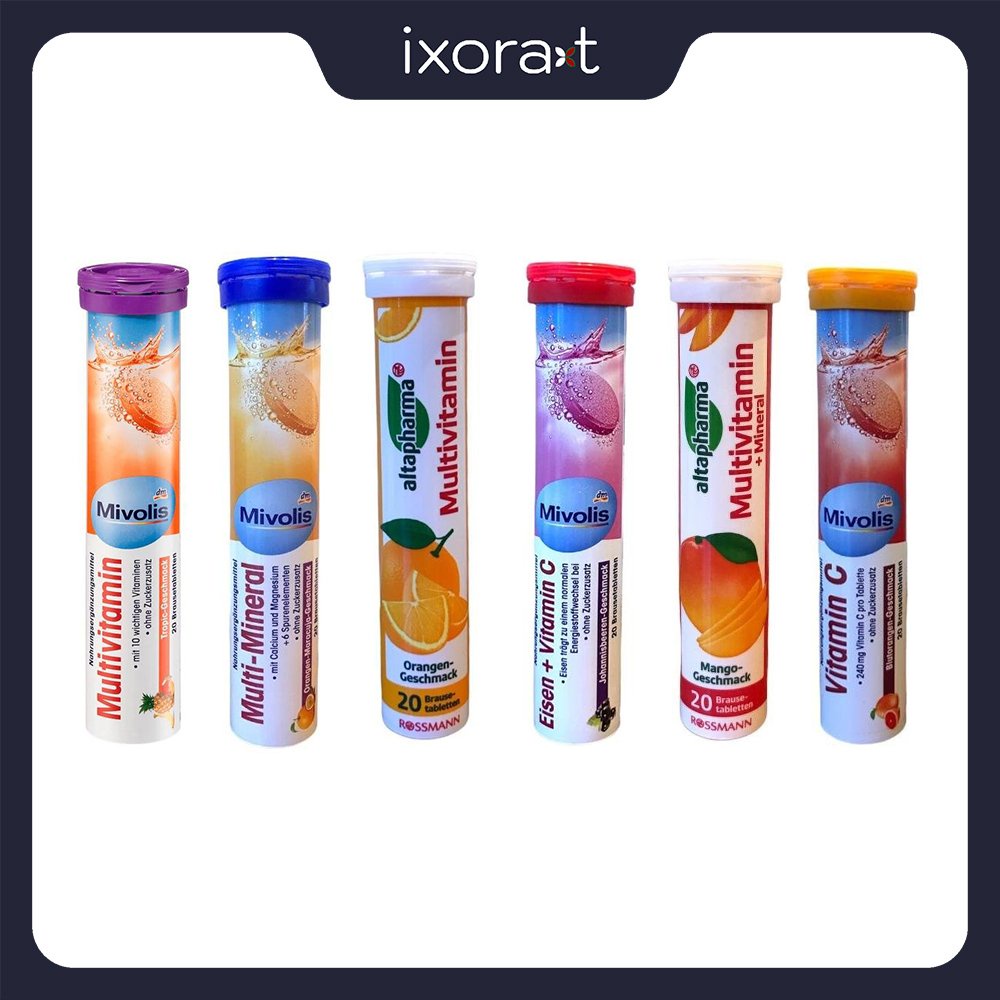 Vitamin supplement effervescent tablets box of 20 tablets - German ...